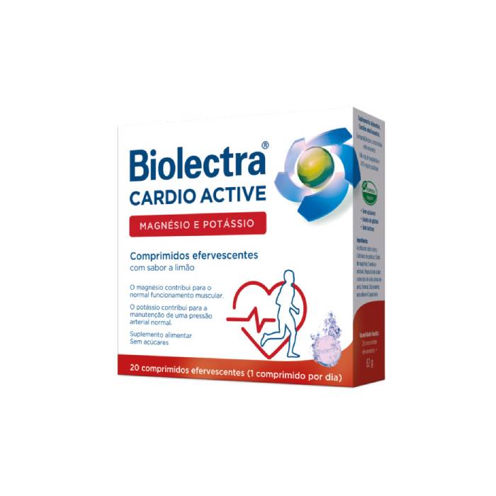 Biolectra Cardio Active Magnésio e Potássio, 20 Comprimidos Efervescen ...